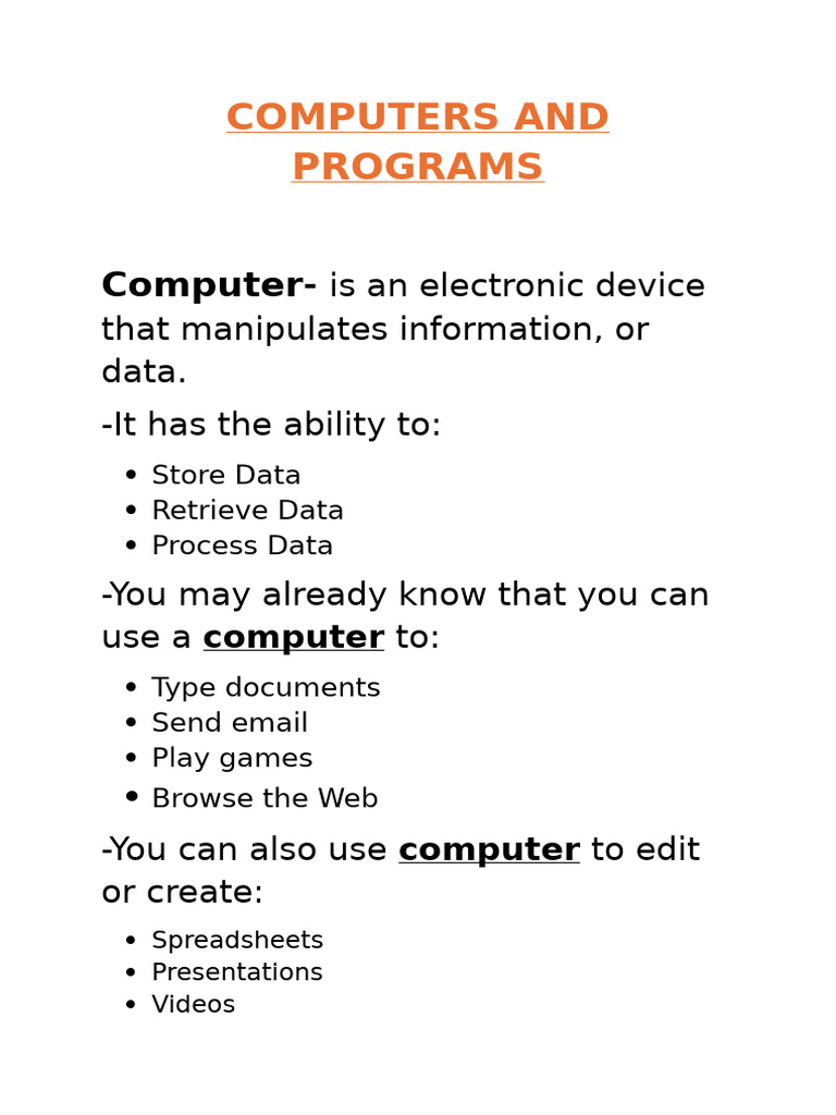 Fundamentals of Computing | PDF