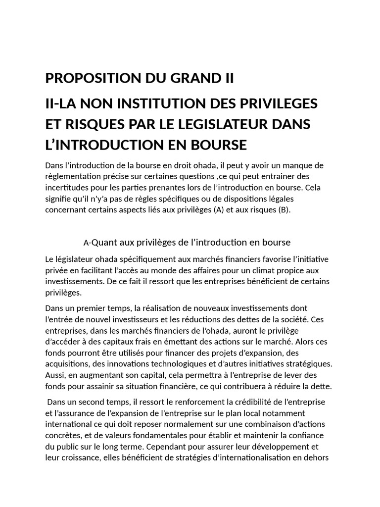 Proposition Du Grand II | PDF