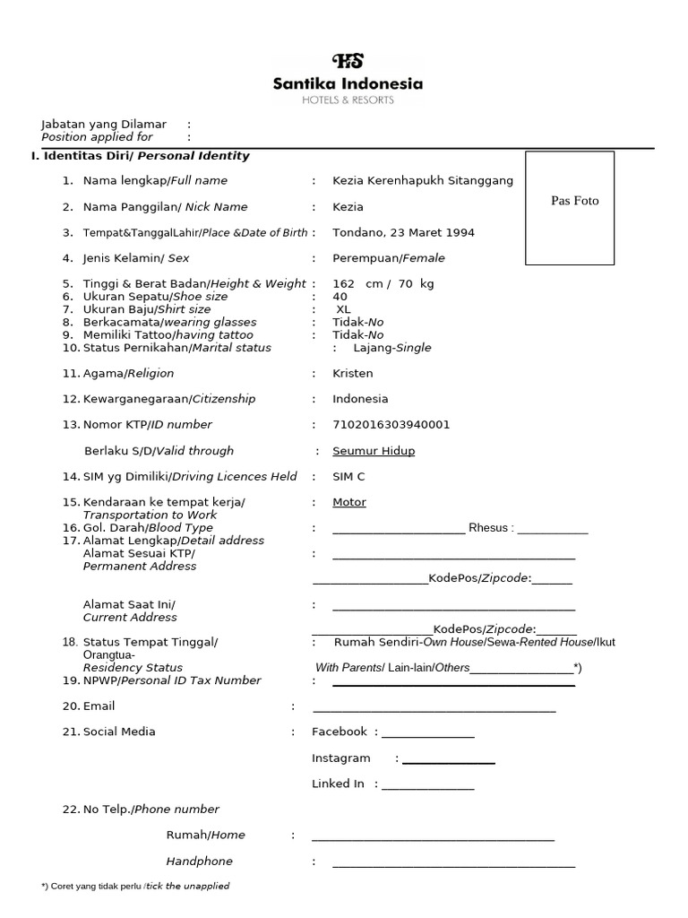 DRAFT APPLICATION FORM | PDF