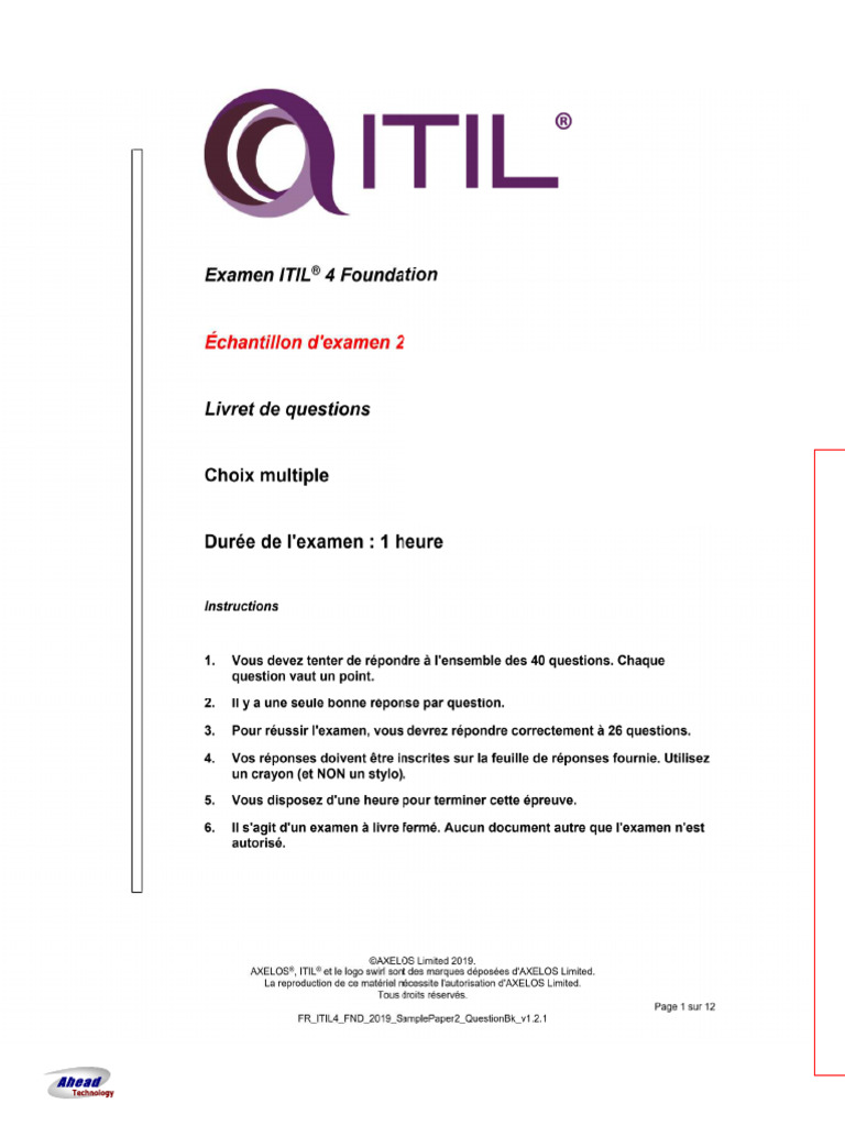 Exemple d’examen 2 - Questions | PDF