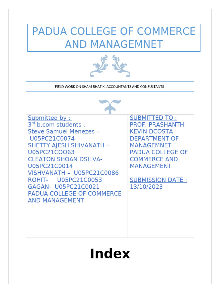 Auditing Project Work (1) | PDF