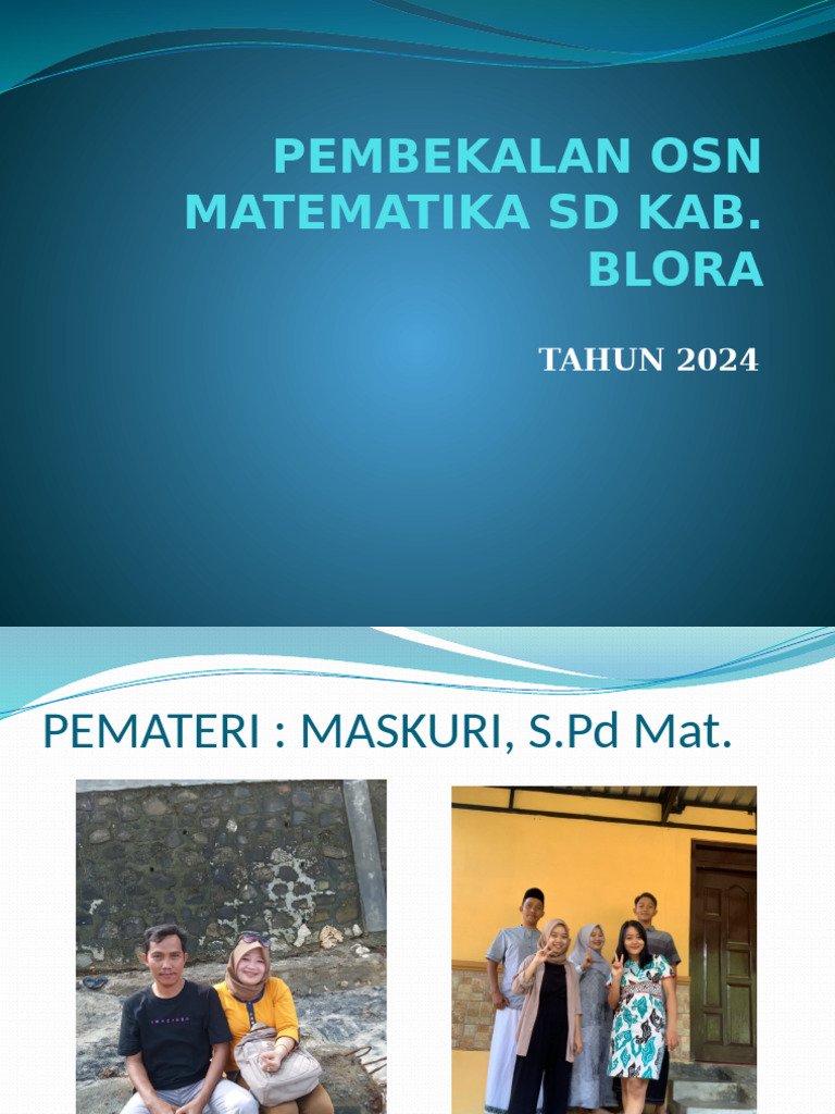 Pembekalan Osn Matematika SD Kab | PDF