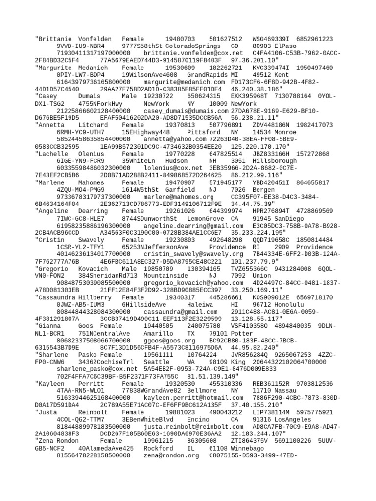 MILLIONS of USA SSN, DL, ADDRESS, DOB, GENDER, NAME, PHONE, EMAIL | PDF