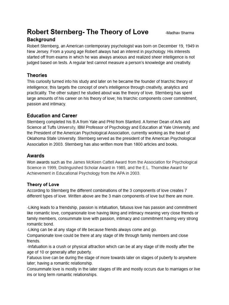 Asignment#1- Robert Sternberg (1) | PDF