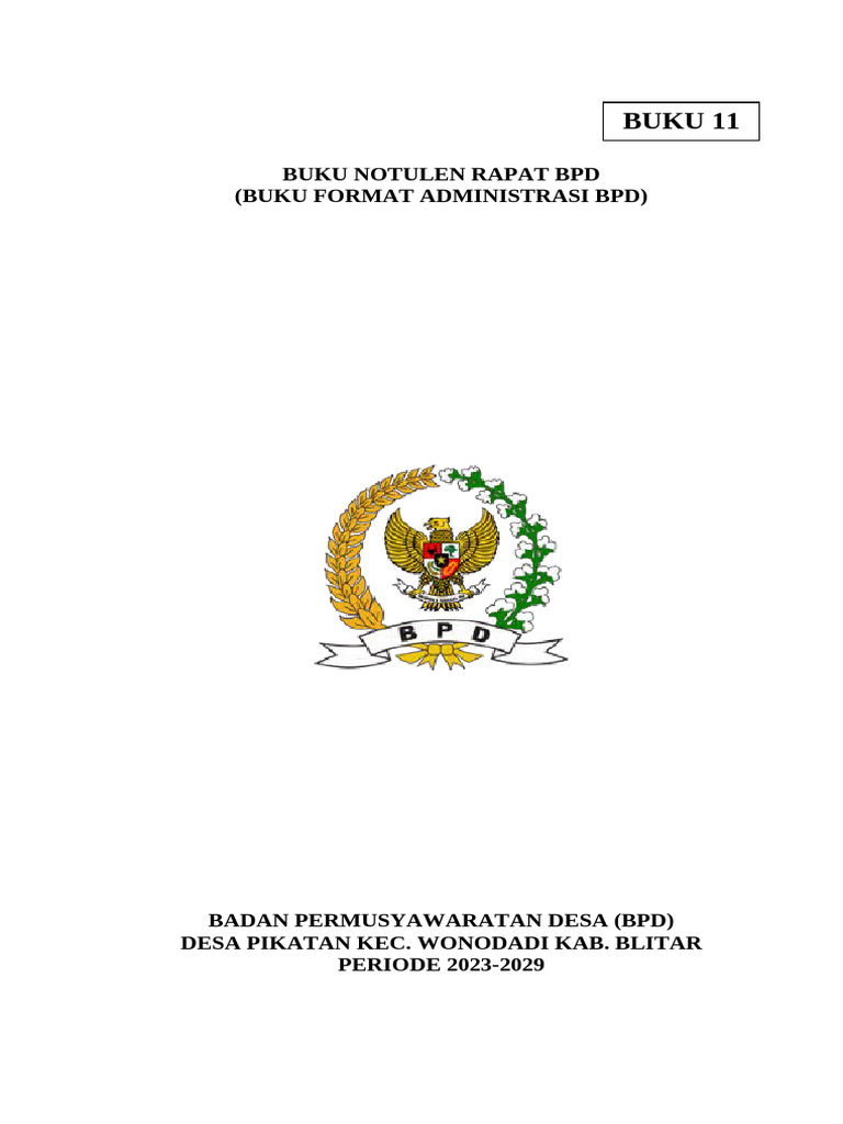 11. Buku Notulen Rapat BPD | PDF