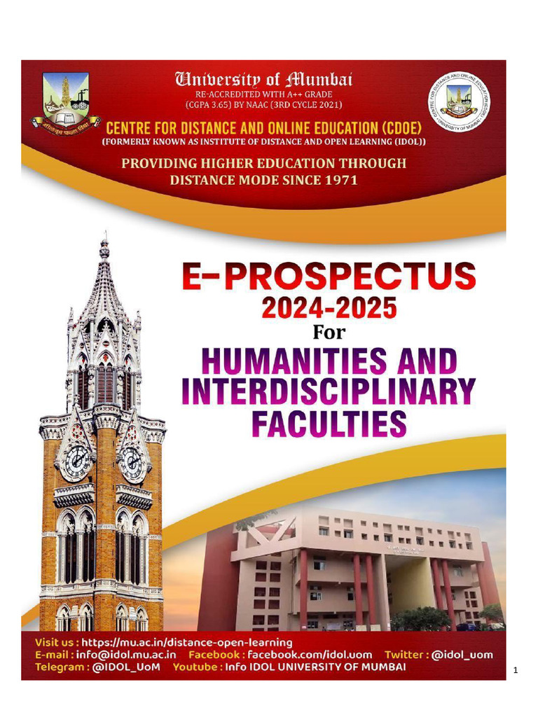 Arts - Prospectus 2024-25 - Admission | PDF | Academic Degree | Bachelor's Degree