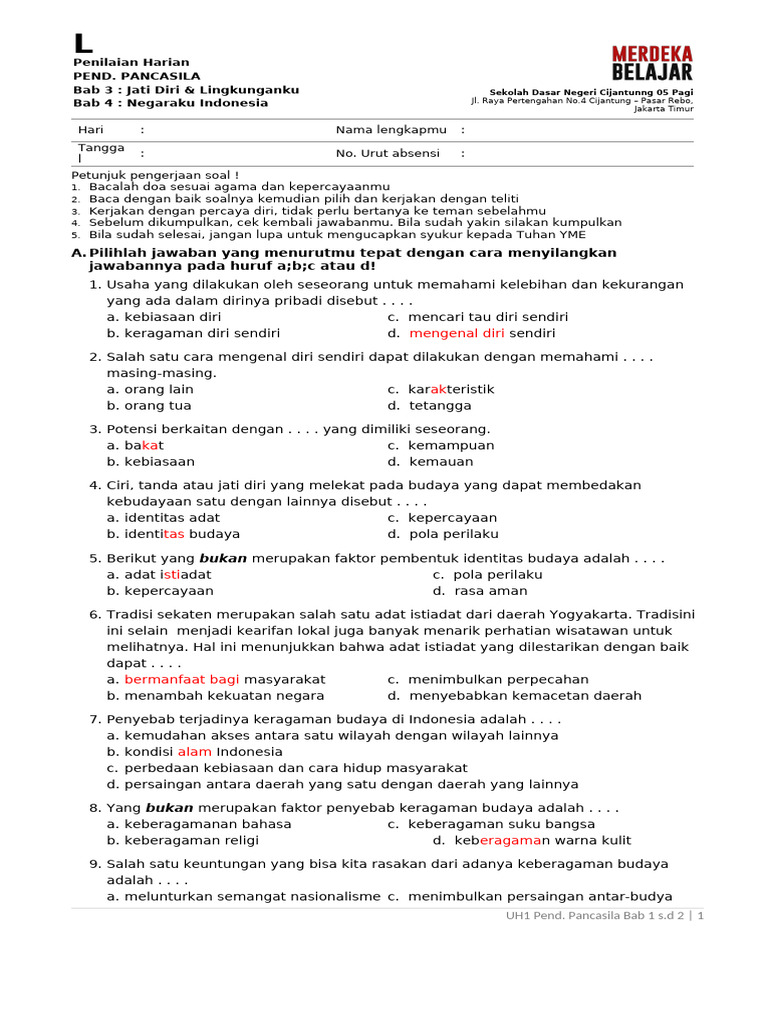 PH1 Pend. Pancasila | PDF