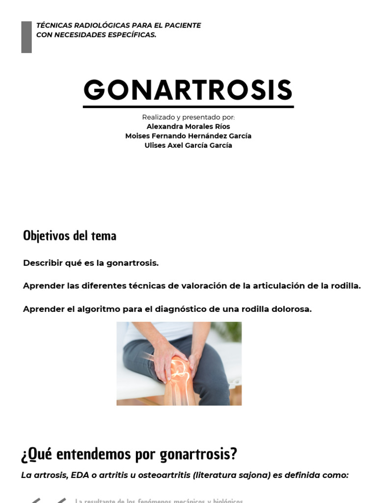 Técnicas Radiológicas en Gonartrosis | PDF | Rodilla | Osteoartritis