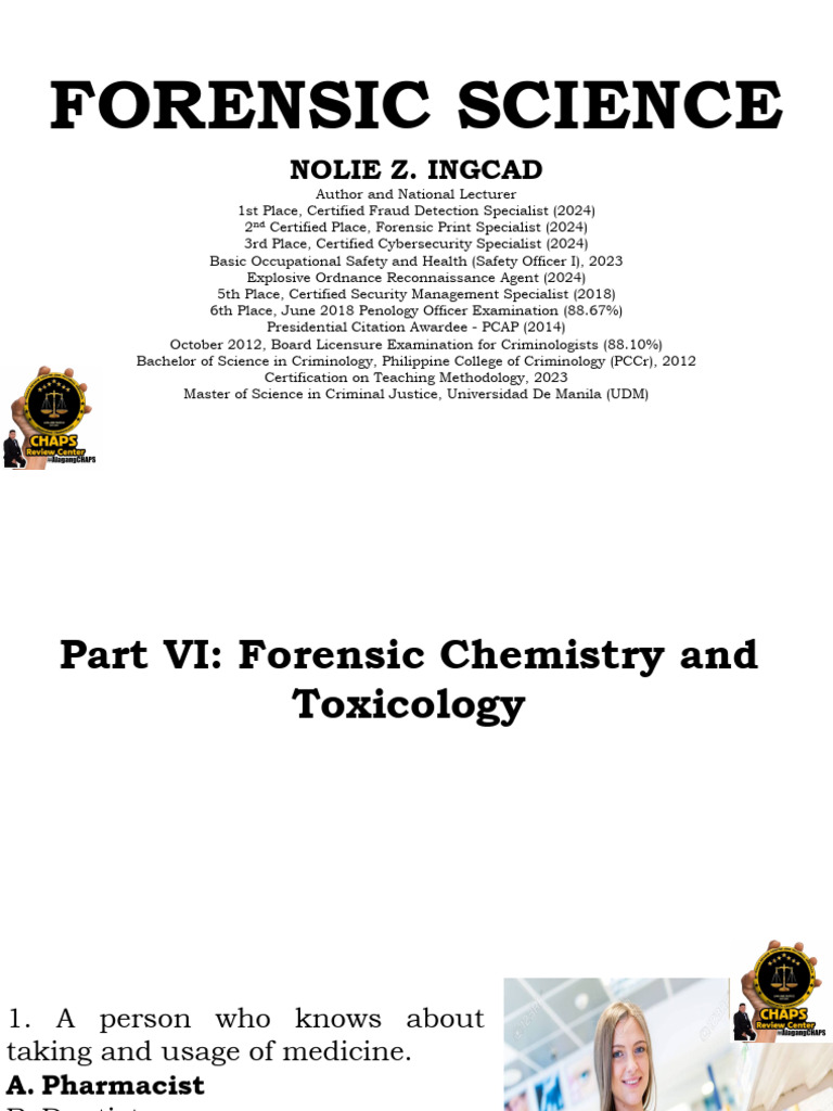 Part-6-Forensic-Chemistry-and-Toxicology | PDF