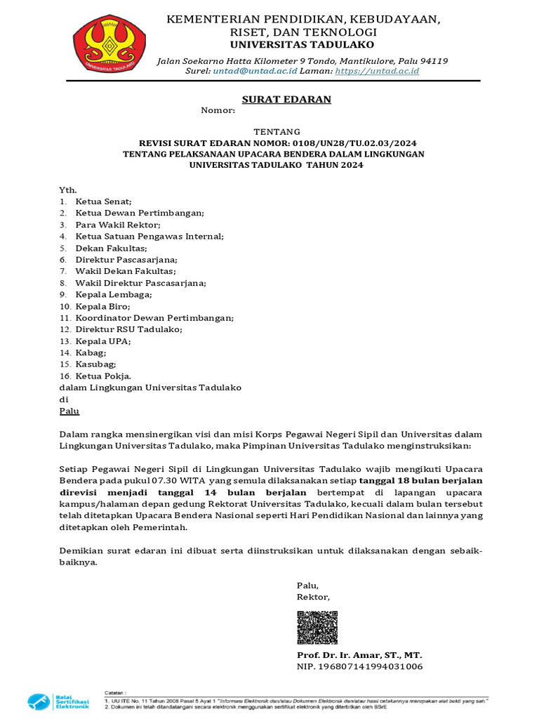 Revisi Surat Edaran | PDF