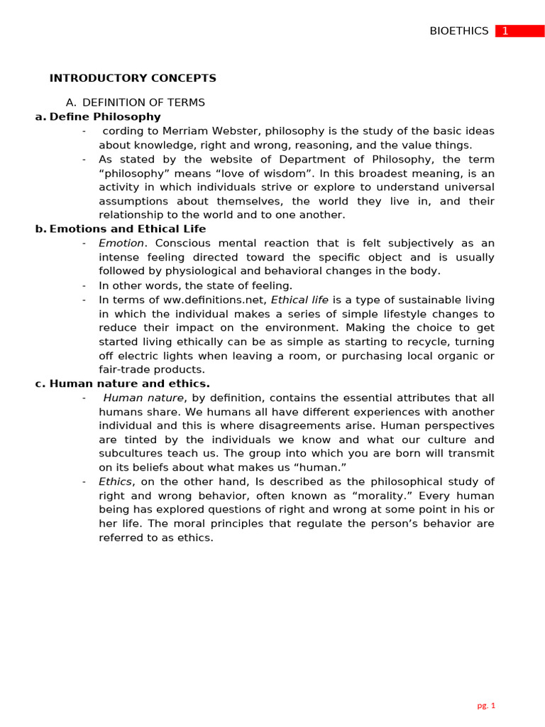 Bioethics - Introductory Concepts | PDF