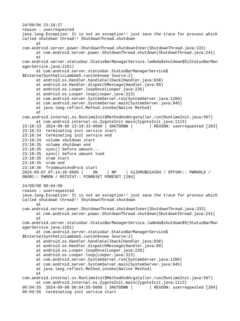 Power Off Reset Reason Backup | PDF | Java (Programming Language) | Object (Computer Science)