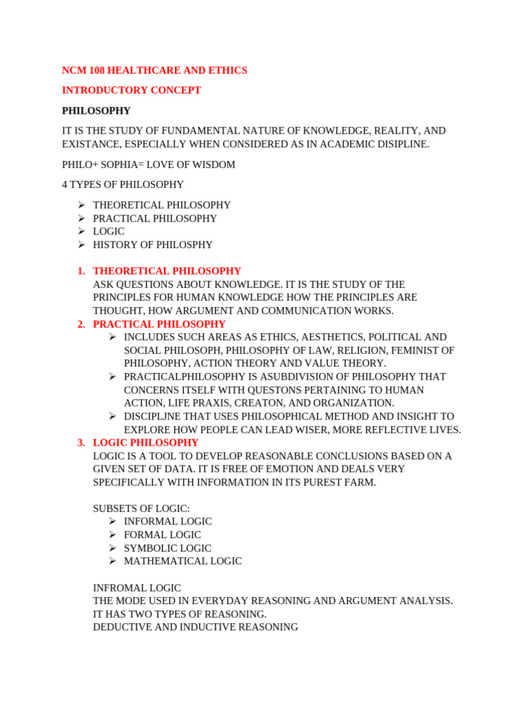 NCM 108 Healthcare and Ethics | PDF