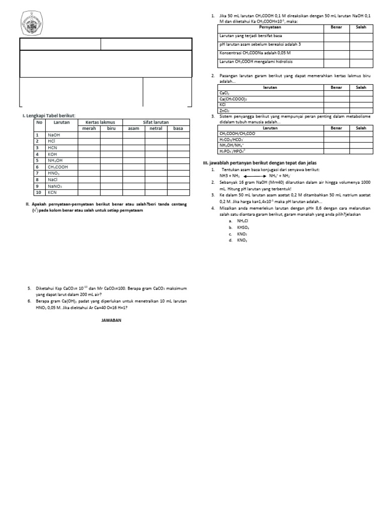 Pts KIMIA Kls XII VOKASI | PDF