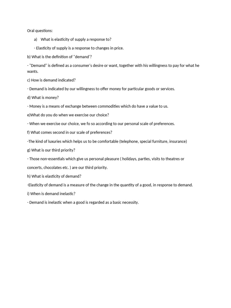 Oral Questions | PDF