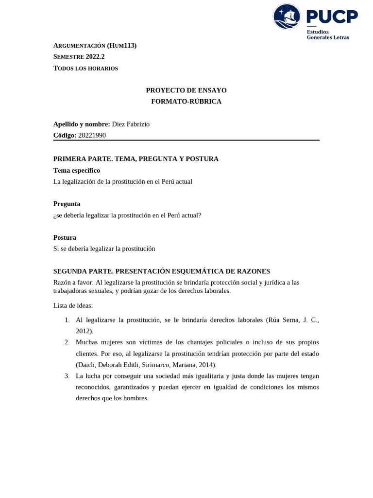 Proyecto de Ensayo | PDF