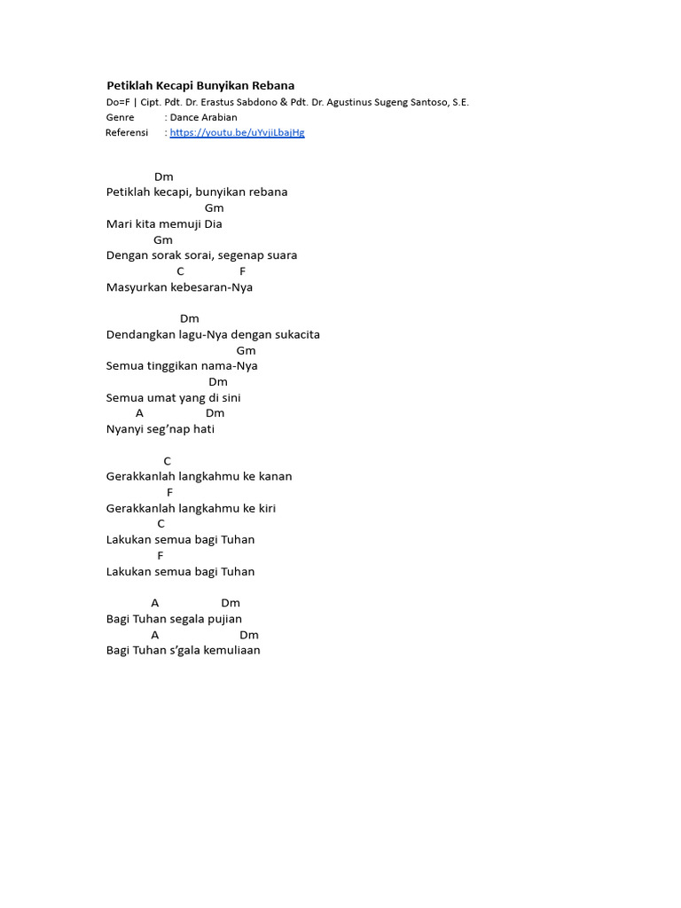 Petiklah Kecapi Bunyikan Rebana | PDF