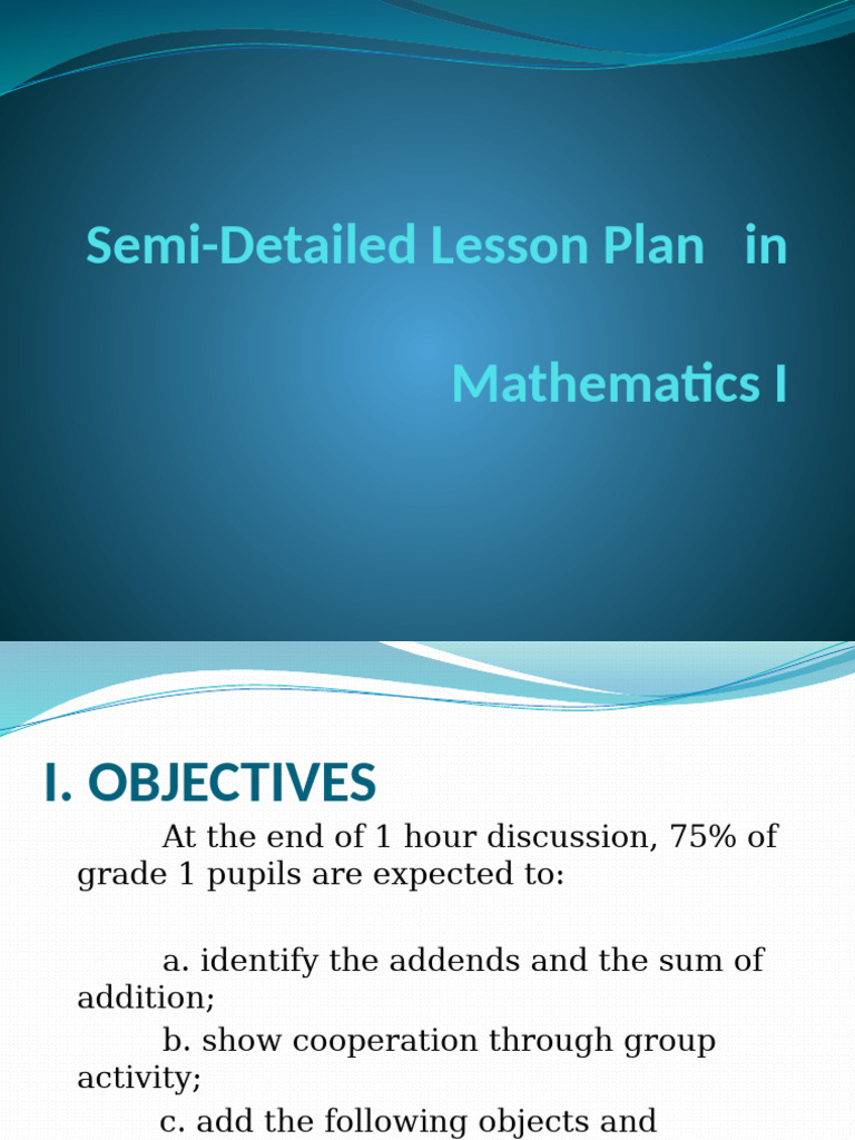 Semi Detailed Lesson Plan in Mathematics I | PDF