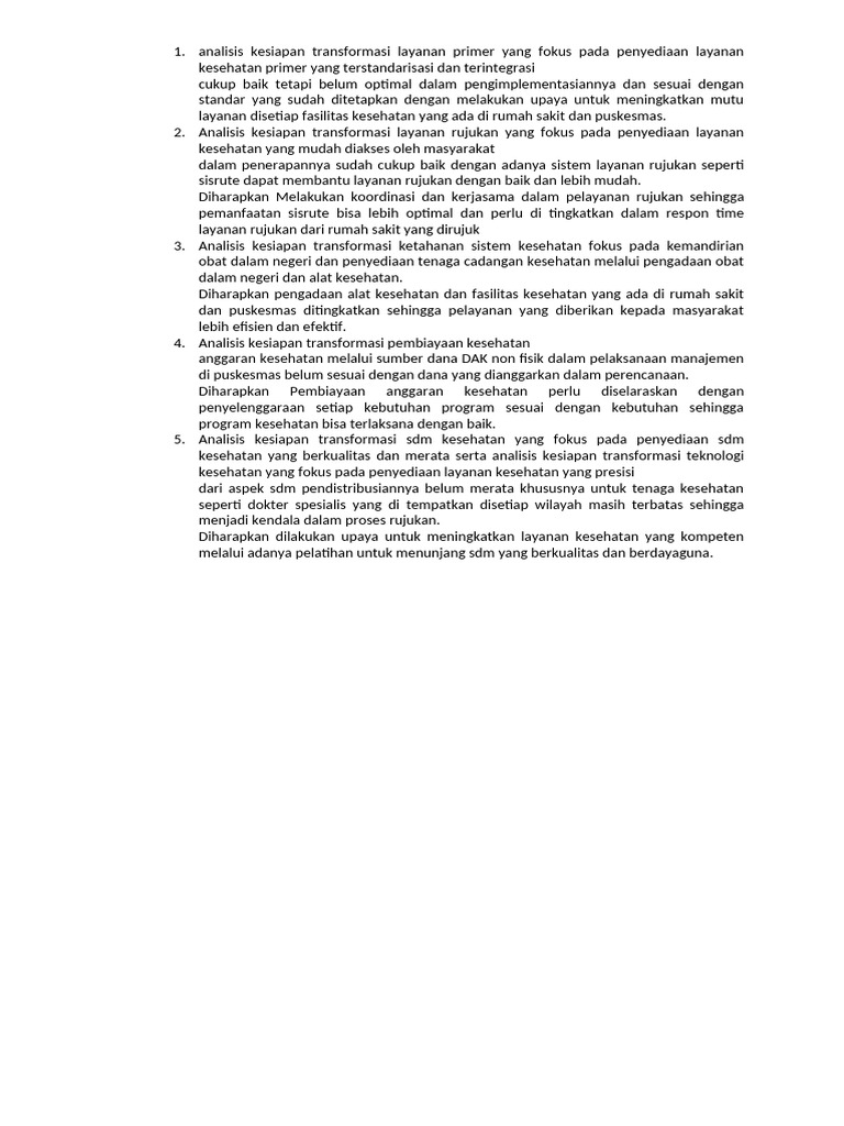 Kesimpulan Saran Dinkes | PDF