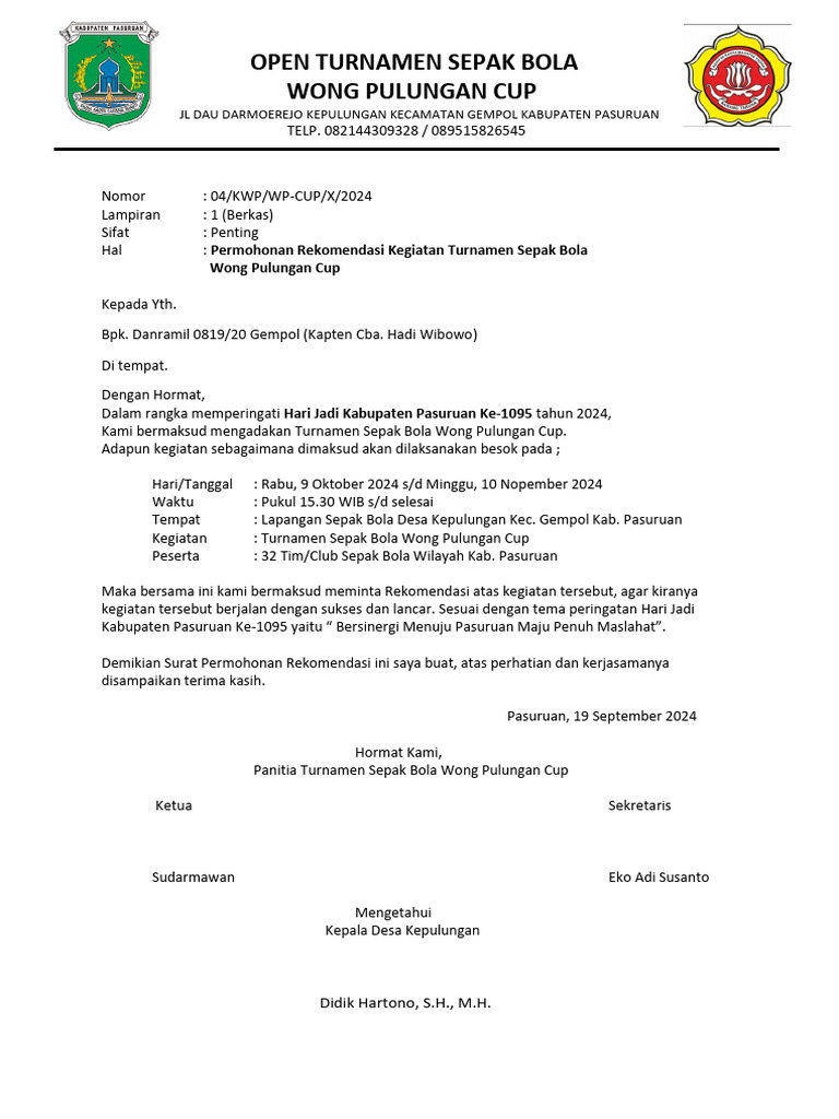 SURAT Rekomendasi Koramil | PDF