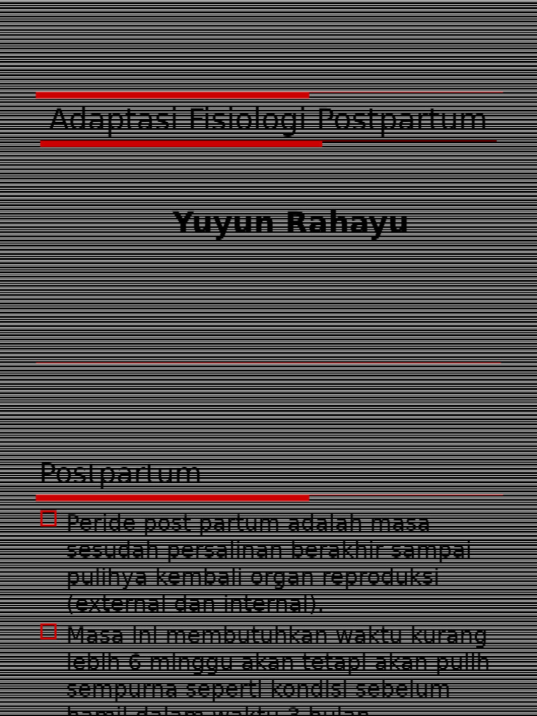 Adaptasi Postpartum | PDF