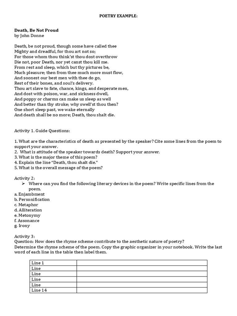 Poetry Handout | PDF