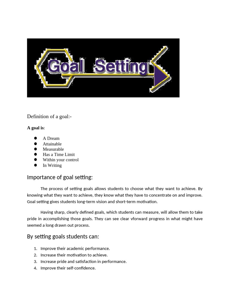 Goal Setting Pdf