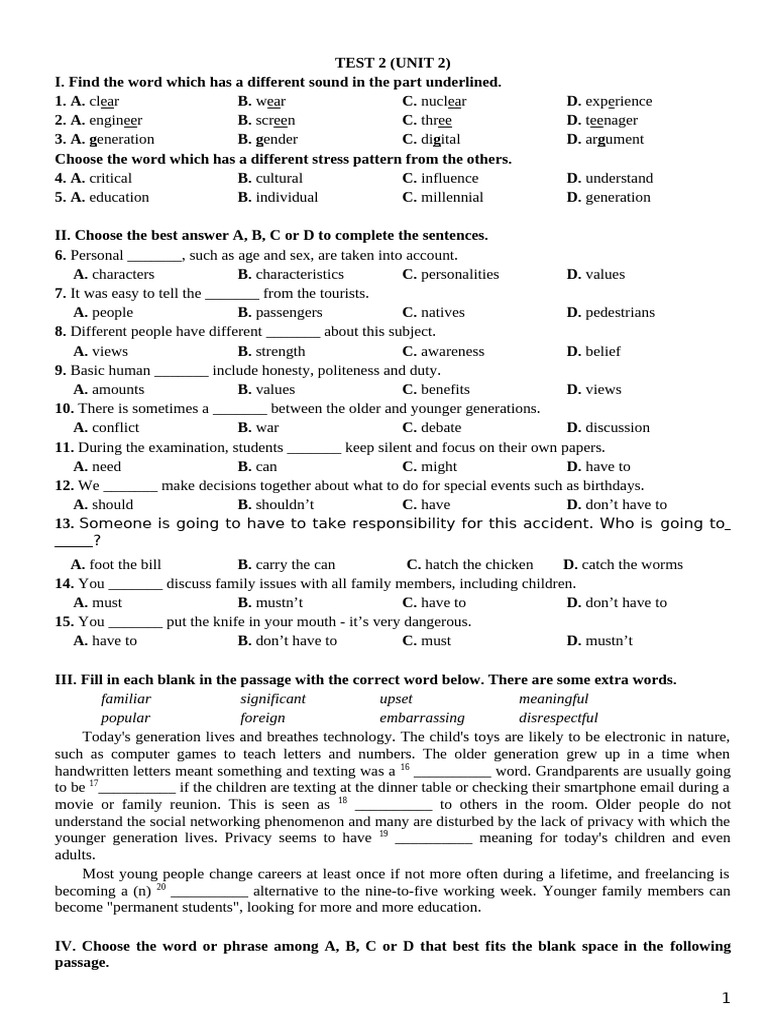 02 Unit 2 - Test 2 | PDF