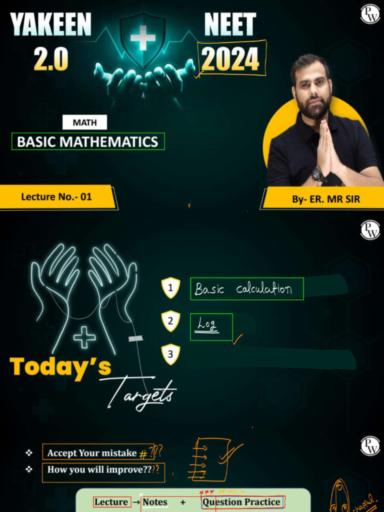 Basic Maths & Calculus 01 Class Notes Yakeen 2 0 2024 | PDF Basic Maths & Calculus 01 Class Notes Yakeen 2 0 2024 | PDF