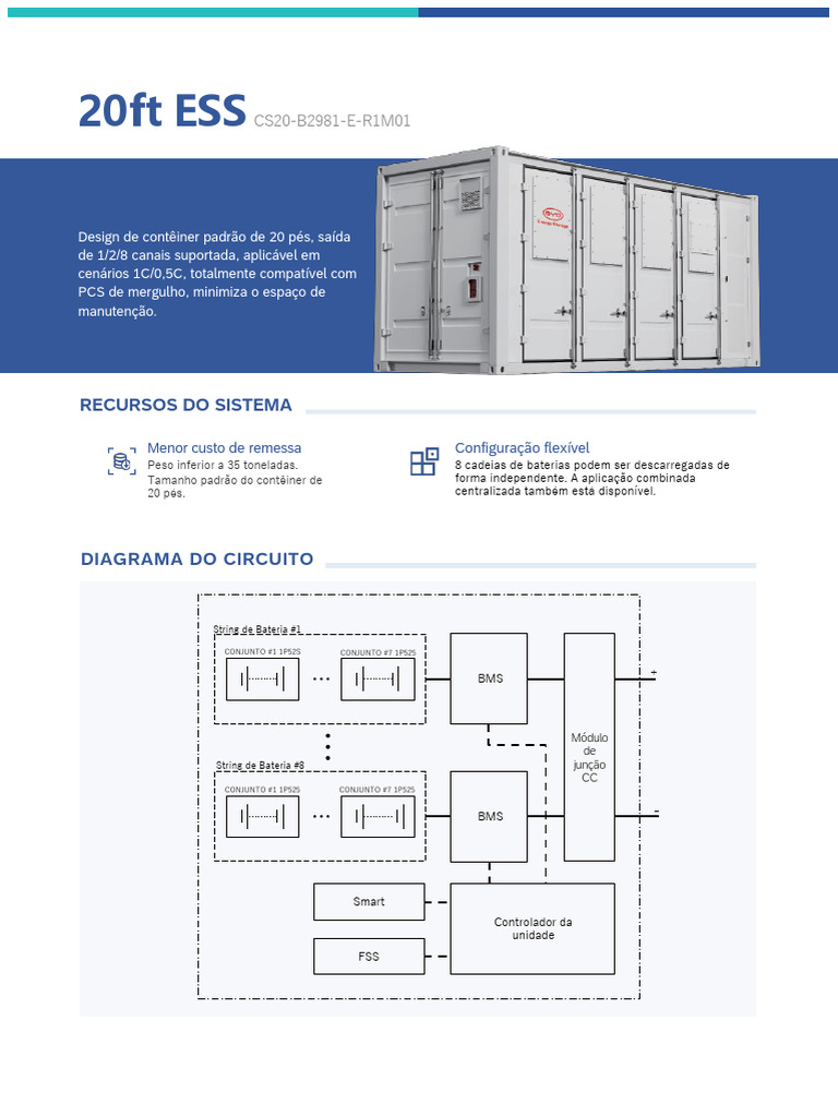 BYD Datasheet PT 20ft ESS | PDF