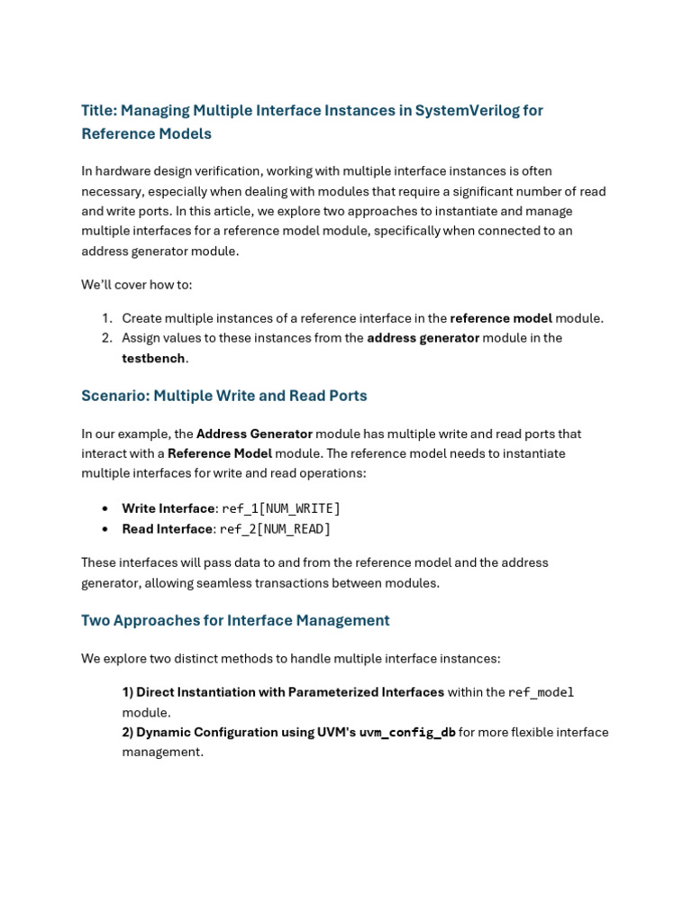 Managing Multiple Interface Instances in SystemVerilog-1 | PDF