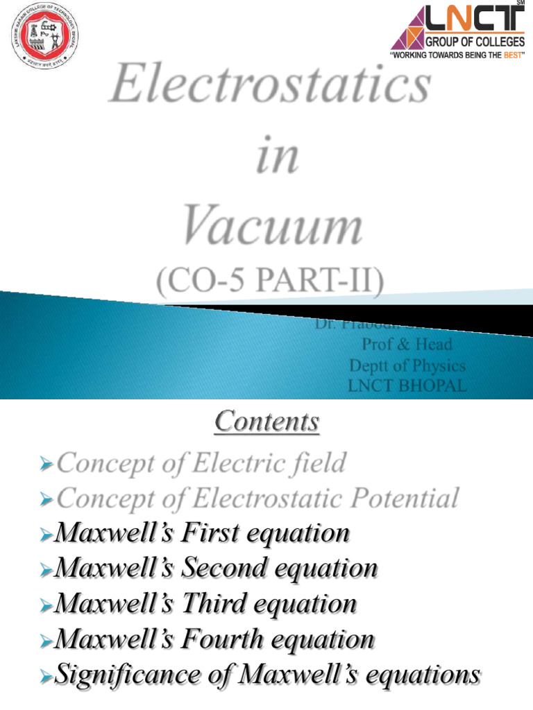Electrostatics-in-Vacuum-CO.5-PART-II | PDF