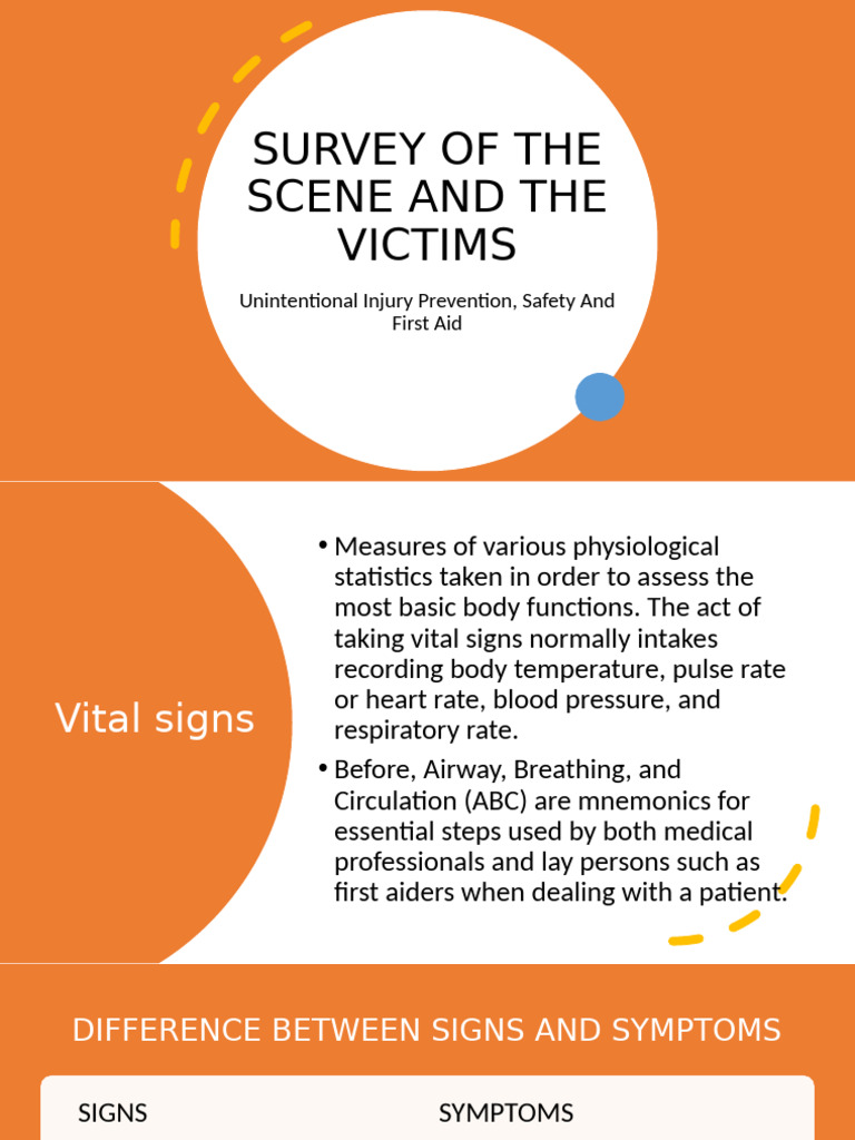 First Aid Scene and Victim Survey Guide | PDF | Pulse | First Aid
