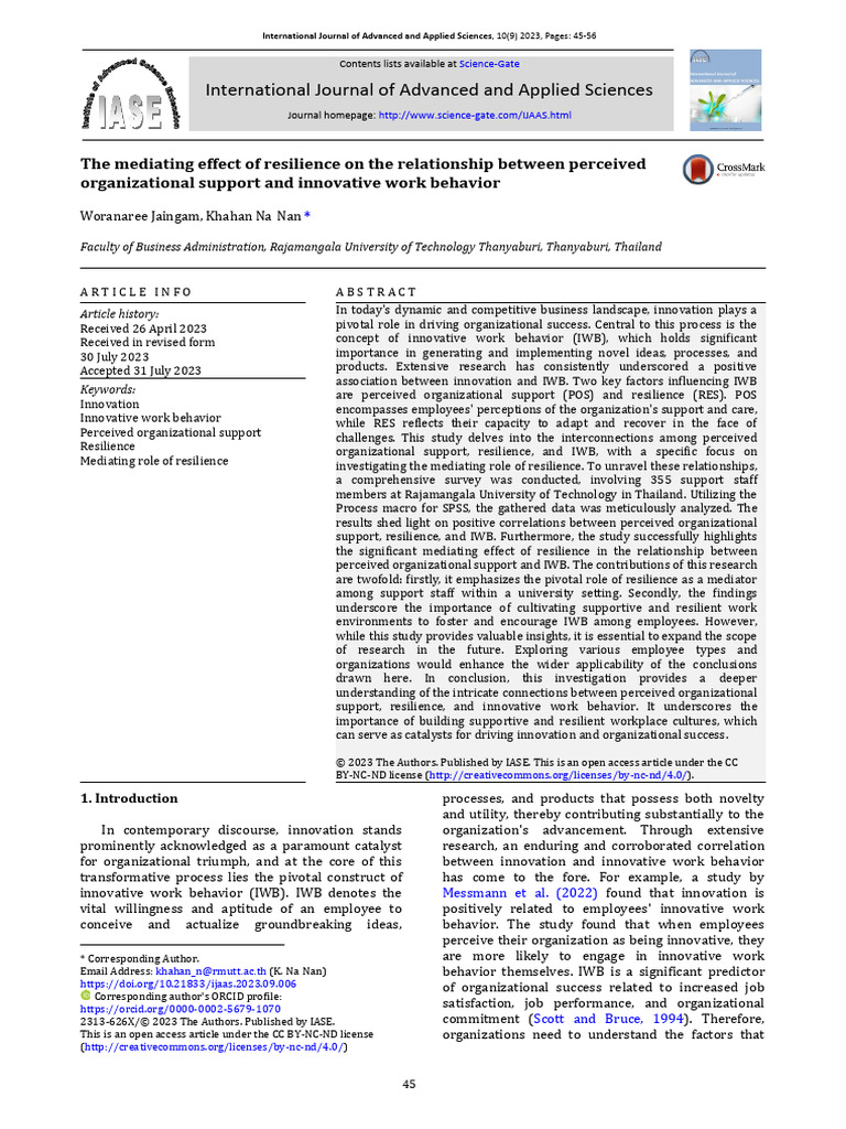 Mediation Role With Process On Org Resilience | PDF