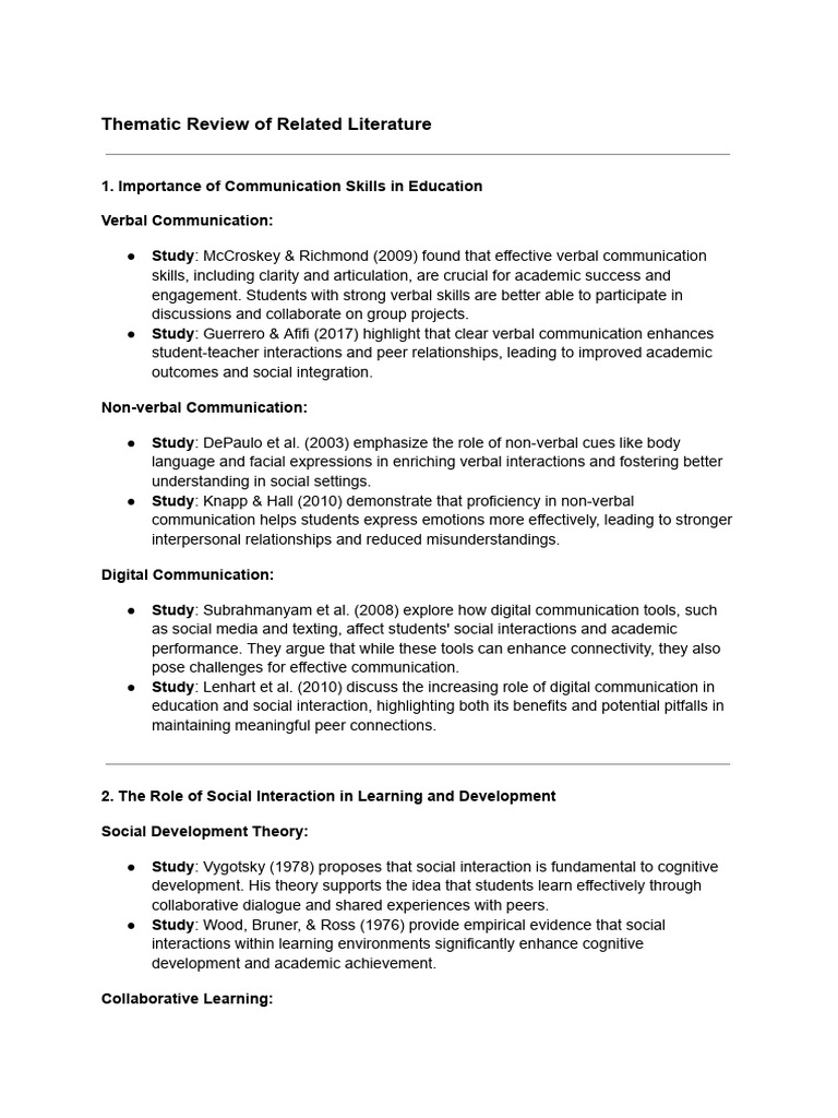 EX - Thematic Review of Related Literature | PDF