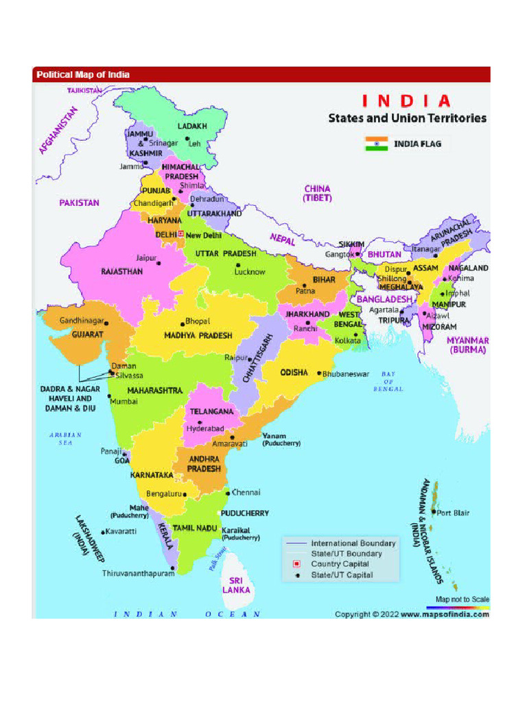 Class 3 - Political Map of India | PDF