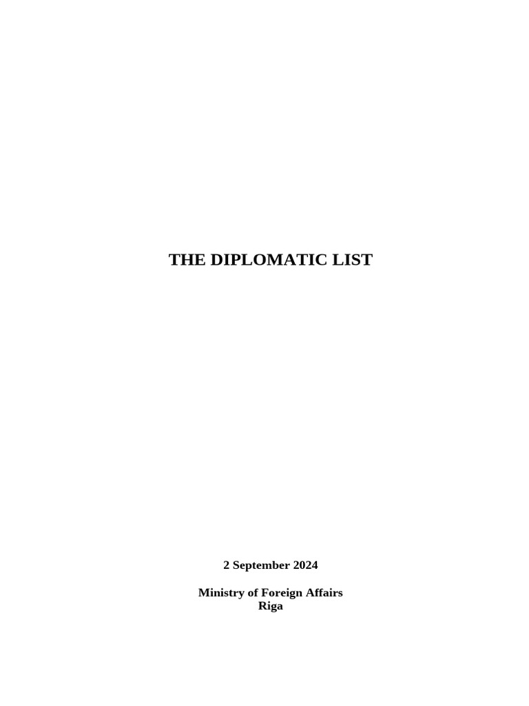 The Diplomatic List 2 September 2024 - 0 | PDF