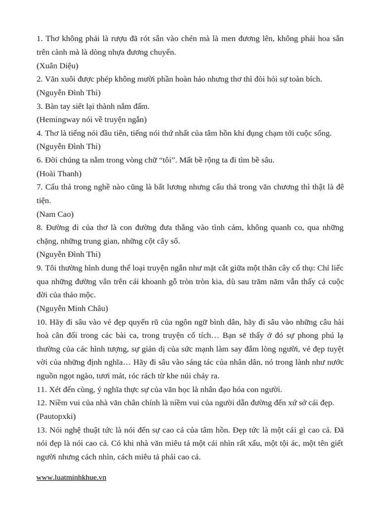 Mau Dan Chung Nghi Luan Van Hoc | PDF