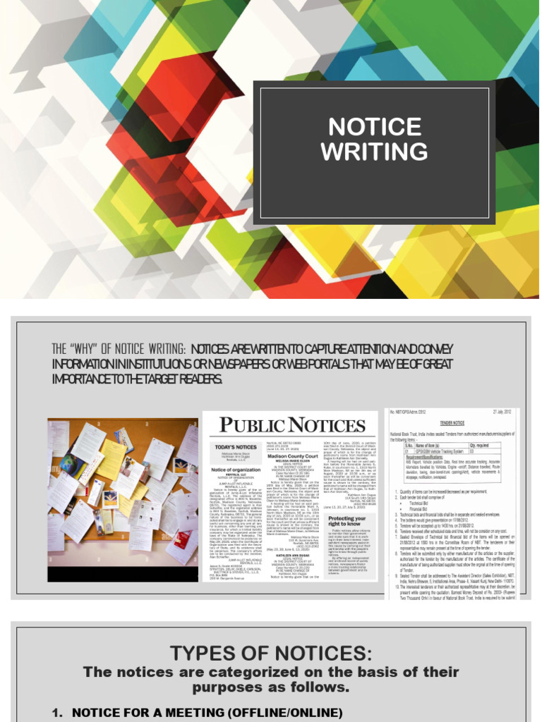NOTICE WRITING | PDF