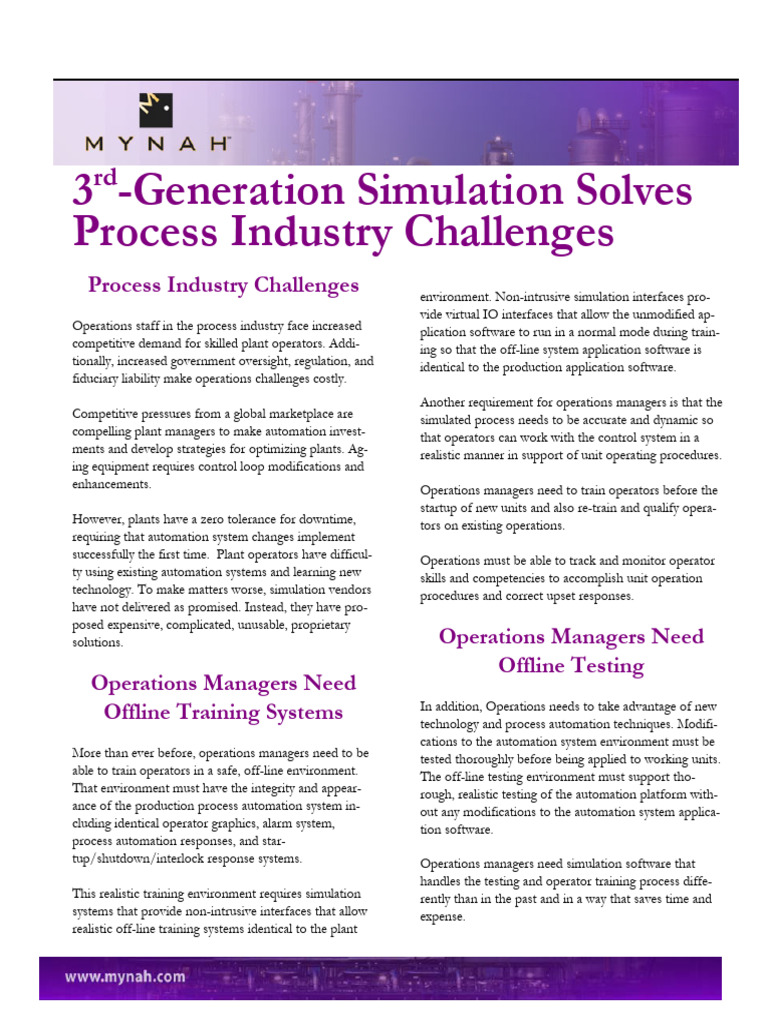 White Paper 3rd Gen Simulation Solves Process Industry Challenges ...
