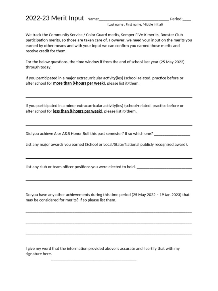 Merit Info Sheet (2023-01) | PDF