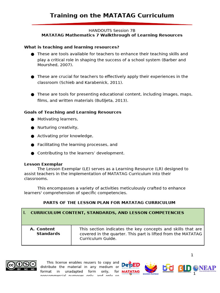 Mathematics 7 Session 7B Handouts | PDF