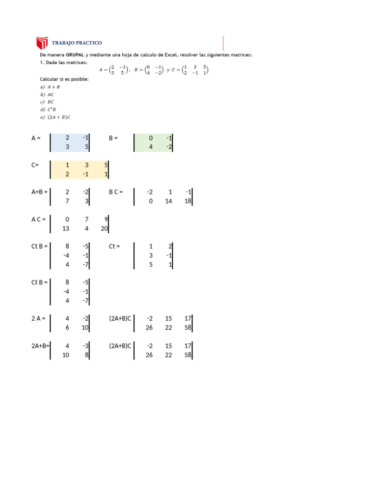 Ejemplo Matrices S2 | PDF