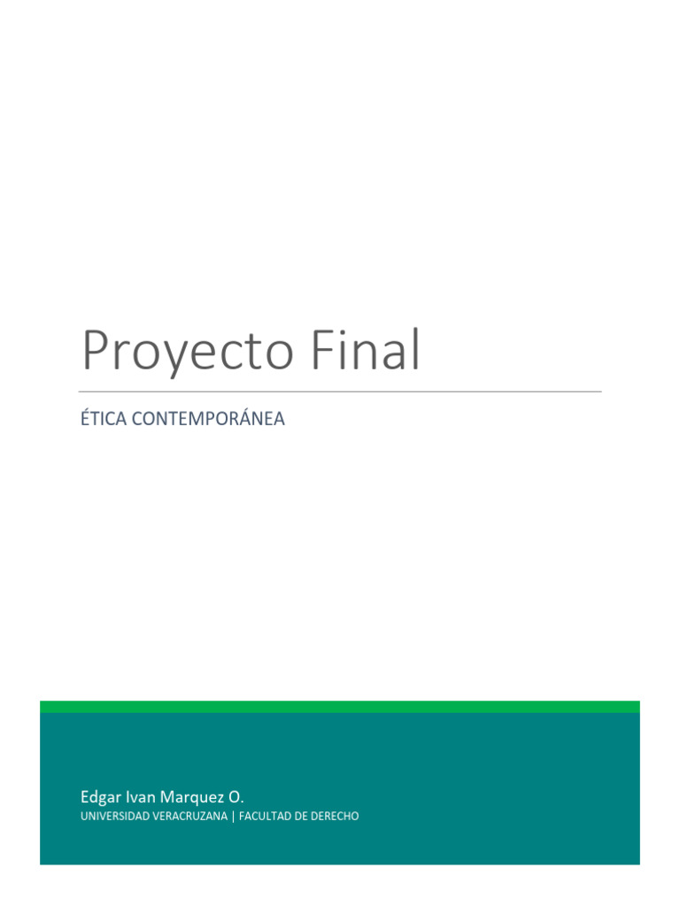 Proyecto Final Ética. | PDF