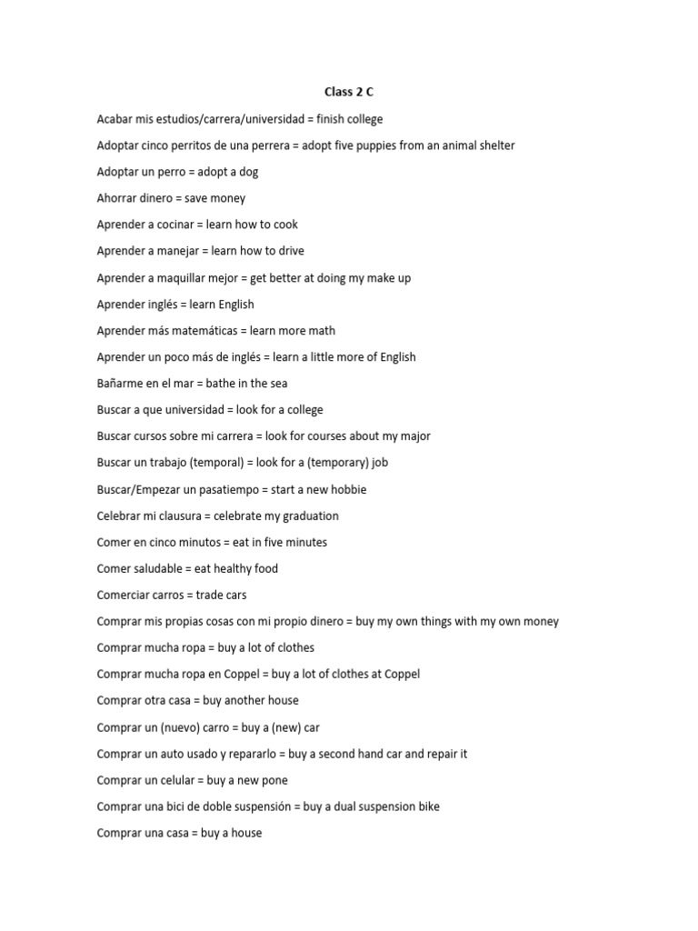 2C Plans For This Vacation and After Graduating High School | PDF