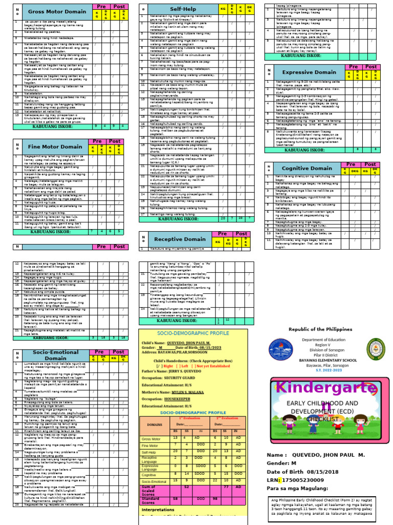 ECCD Yang Checklist For Pandemic 2 | PDF