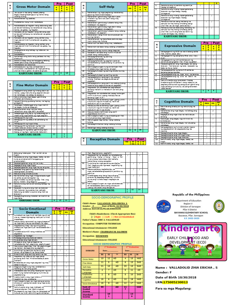 ECCD Yang Checklist For Pandemic 2 | PDF