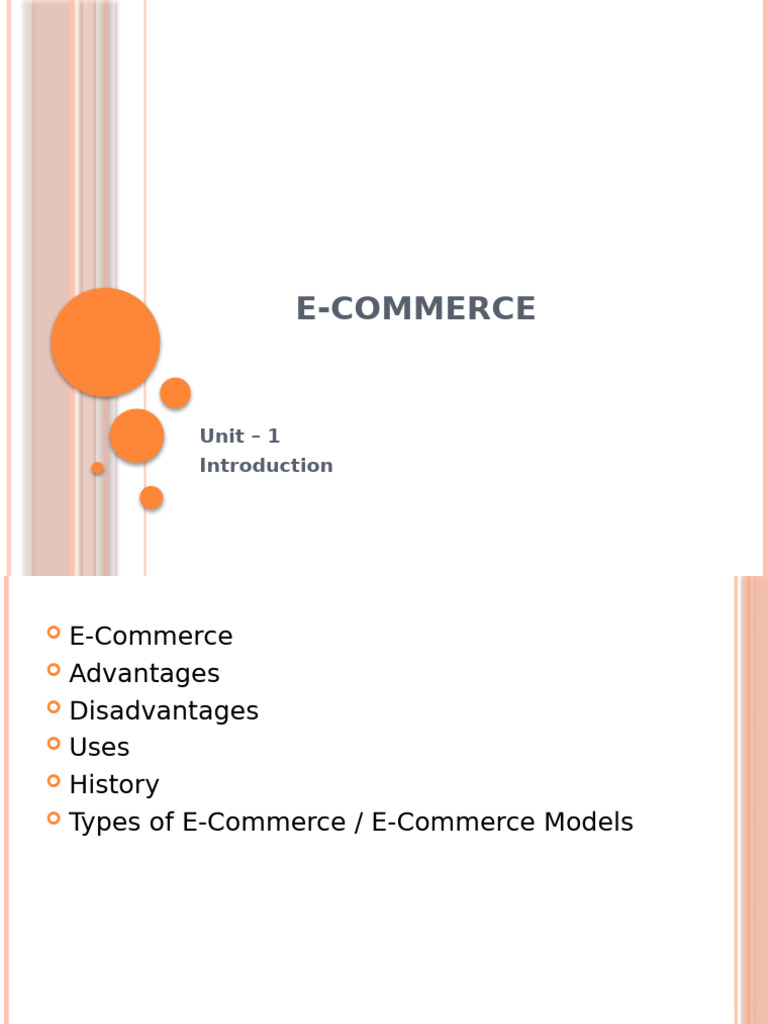 E Commerce Unit 1 | PDF