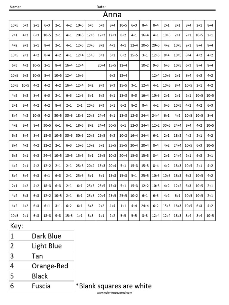 Anna-Division-Frozen-Math-Coloring-Pages | PDF