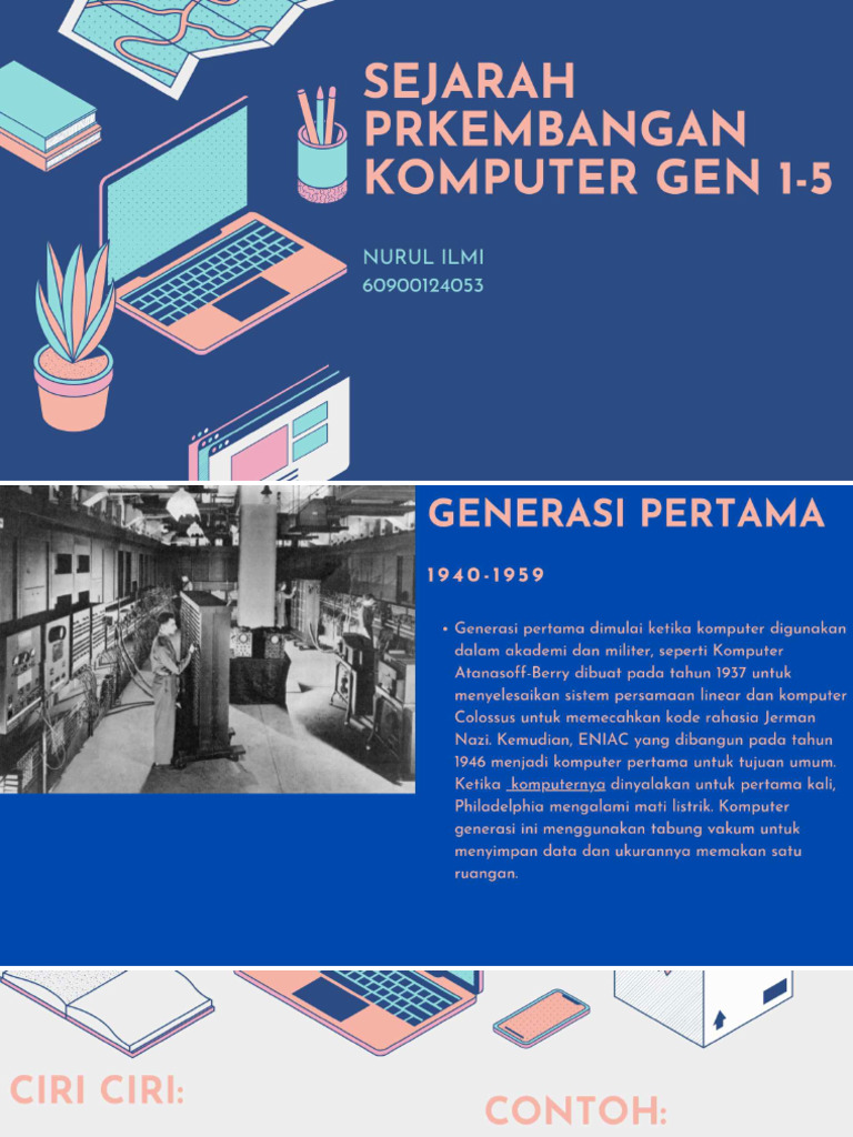 Biru Elemen & Mockup Isometrik Teknologi Dalam Pendidikan Presentasi ...